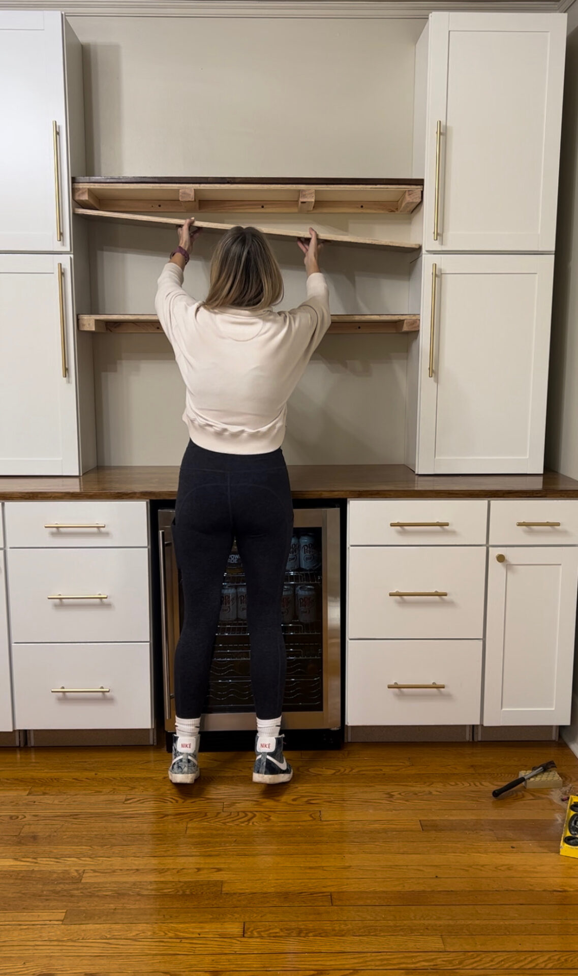 DIY Breakfast Bar Floating Shelves - Build and Create Home
