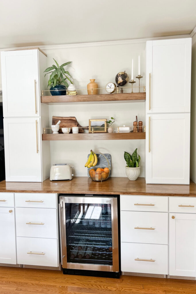 DIY Breakfast Bar Floating Shelves - Build and Create Home