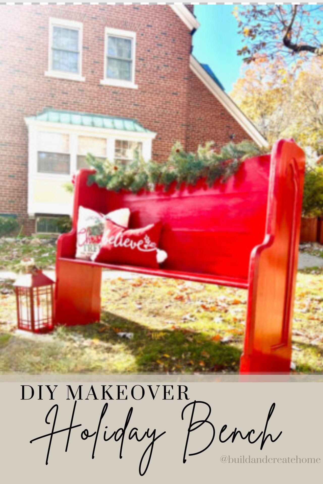 DIY Holiday Bench Makeover - Build and Create Home